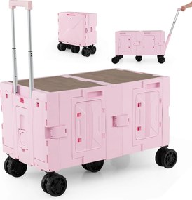 Costway Skládací ruční vozík se stolní deskou a 2 boxy