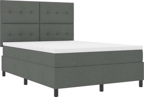 Postel s boxspringem s čelo Tmavě šedá 160 x 200 cm textil 3339400
