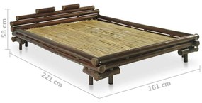 Petromila Rám postele tmavě hnědý bambus 140 x 200 cm