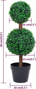 Umělý zimostráz ve tvaru koule s květináčem zelený 60 cm 336510