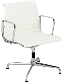 OnaDnes -20% Office 360 Bílá kožená konferenční židle SPG 1081