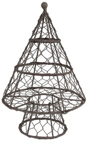 Hnědá drátěná dekorace vánoční stromeček - Ø 21*33 cm