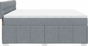 Box spring postel s matrací světle šedá 200 x 200 cm textil 3287182