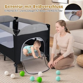 Costway 5 v 1 Dětská postýlka s matrací a přebalovacím pultem a bezpečnostním