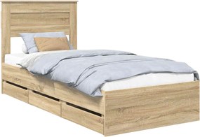 Rám postele s čelo Sonoma dub 100 x 200 cm Inženýrské dřevo 3409869