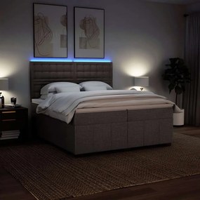 Box spring postel s matrací taupe 200x200 cm textil 3294093