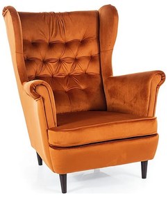 Křeslo Herry Velvet, oranžová / černá