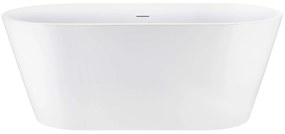 Rea Milano, volně stojící vana 170x73 cm se sifonem a zátkou click-clack, bílá, REA-W2001