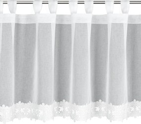 KRÁTKÁ ZÁCLONA NA POUTKÁCH KAJE 150X70 CM BÍLÁ
