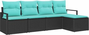 Set pohovek 5 ks Černá polyratan 3346346