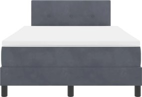 Postel s boxspringem s čelo Tmavě šedá 120 x 200 cm samet 3339165