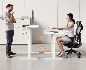 SENSE7 NOJO LIGHT Pracovní stůl bílá / elektricky nastavitelná výška /