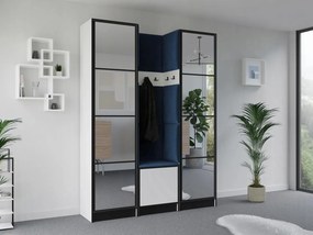 Šatní skříň EDEN 12 bílý + modrý Vzor 1