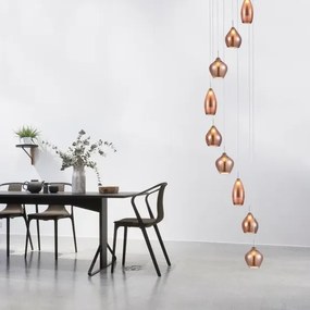 Industriální lustr Amber 9 měděná