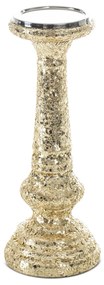 SKLENĚNÝ SVÍCEN MELIA (FI) 12X31 CM ZLATÝ