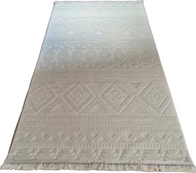 HU Krémově béžový moderní koberec TWIST CREAM 23929A Rozměr: 60x100 cm