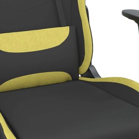 Masážní herní židle černá a světle zelená textil,  345496