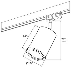 Argon 4303 - Bodové svítidlo do lištového systému DELF 1xE27/15W/230V zlatá