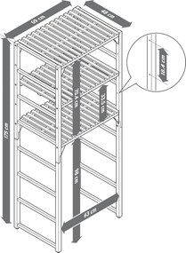 Tchibo - Regál nad pračku z masivního dřeva - barva: hnědá