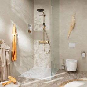 Hansgrohe Pulsify S, Showerpipe 260 2jet EcoSmart s termostatem ShowerTablet Select 400, kartáčovaný bronz, HAN-24241140