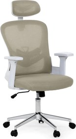 Ergonomická kancelářská židle EMILIE - béžová síťovina
