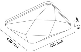 LED Stmívatelné stropní svítidlo KASTOR na dálkové ovládání LED/72W/230V
