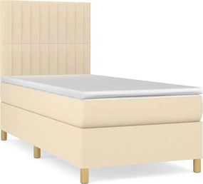 Box spring postel s matrací krémová 90x190 cm textil 3142462