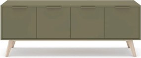 Zelený matný TV stolek 140x53x40 cm Campus – Marckeric