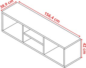 TV skříňka EDI 3 černý uzavřená TV skříňka s policí