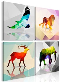 Obraz - Colourful Animals (4 Parts)