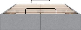 Osmanský rám postele bez matrací světle šedá 120x200 cm textil 3310868