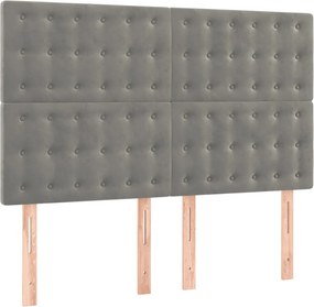 Box spring postel s matrací světle šedá 140x190 cm samet 3138079