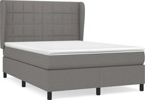 Box spring postel s matrací tmavě šedá 140x200 cm textil 3127966