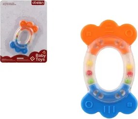 TEDDIES Chrastítko a kousátko ovál / Hračka / plast-silikon / 11 cm /