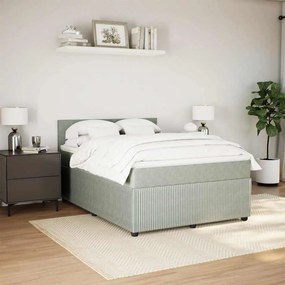 Box spring postel s matrací světle šedá 160x200 cm samet 3287782