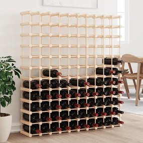 Stojan na víno na 120 lahví 112,5x23x123,5 cm masivní borovice - Default Title