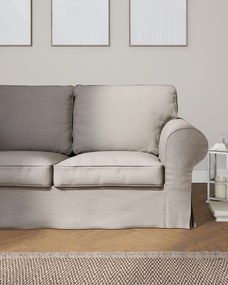 Potah na pohovku IKEA  Ektorp 2-místná, rozkládací, STARÝ MODEL barva šedá látka pletený vzor