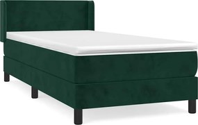 Box spring postel s matrací tmavě zelená 100x200 cm samet 3130826