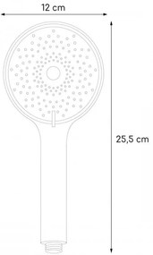 Erga Fanki, 3-funkční ruční sprchová hlavice, černá matná, ERG-YKA-BP.FANKI-BLK