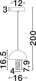 Černé kovové LED stmívatelné závěsné svítidlo ø 16 cm Dorin – Nova Luce