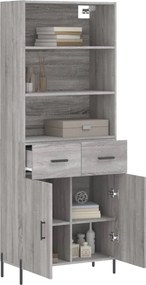 Skříň highboard šedá sonoma 69,5 x 34 x 180 cm kompozitní dřevo 3200527