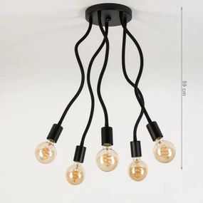 Stropní černé svítidlo Flexi Bulb 5 Black