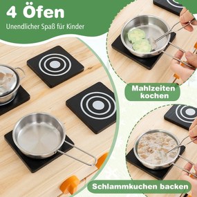Costway Bahenní kuchyňka dětská venkovní dětská kuchyňka jedlové dřevo