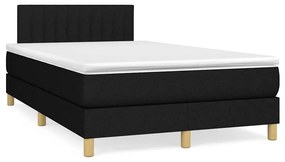 Box spring postel s matrací a LED černá 120x190 cm textil 3270104