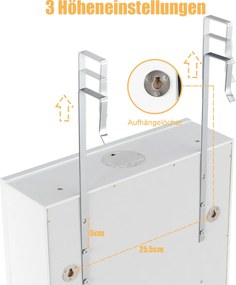 Costway Šperkovnice s LED uzamykatelnou stěnou/dvířky šperkovnice se zrcadlem