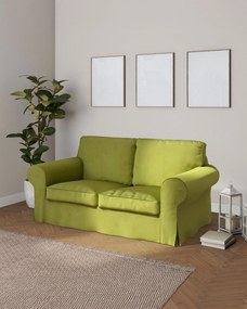 Potah na pohovku IKEA Ektorp 2-místná rozkládací  NOVÝ MODEL 2012 barva zelená látka lesklé, sametová