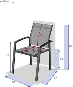 DEOKORK Hliníkové křeslo s textílií BERGAMO (bílá)
