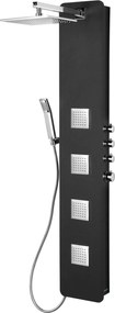 Polysan - Sprchový panel Spirit Square s termostatem 250x1550 mm, černá 81251