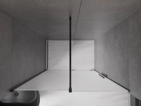 Mexen Velar, posuvné sprchové dveře do otvoru 150 cm, 8mm sklo námraza, černá matná, 871-150-000-31-70