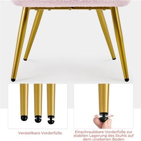 Křeslo Yaheetech – růžová, polyesterové buklé (266421671490)